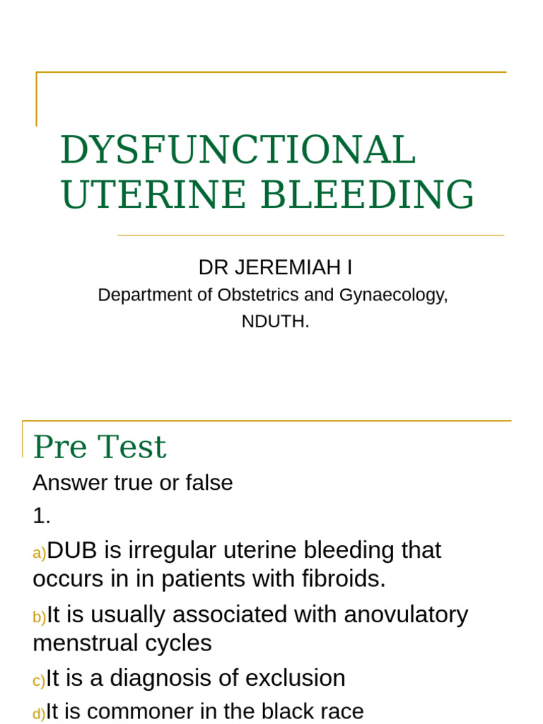 Understanding Dysfunctional Uterine Bleeding | PDF | Menstrual Cycle ...