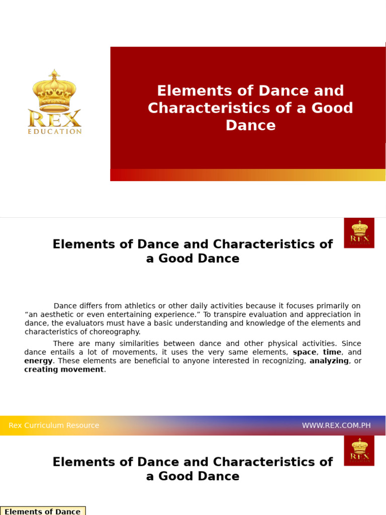Elements of Dance and Characteristics of A Good Dance | PDF | Dances