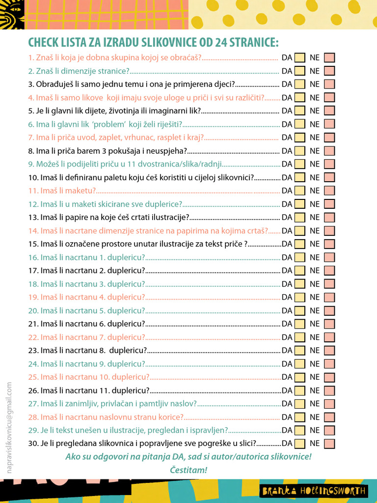 Check Lista - Napravi Slikovnicu | PDF