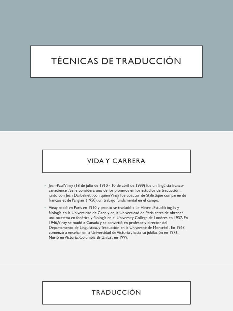 Técnicas de Traducción PDF | PDF | Traducciones | Palabra
