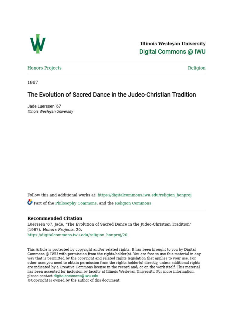 The Evolution of Sacred Dance in The Judeo-Christian Tradition | PDF ...