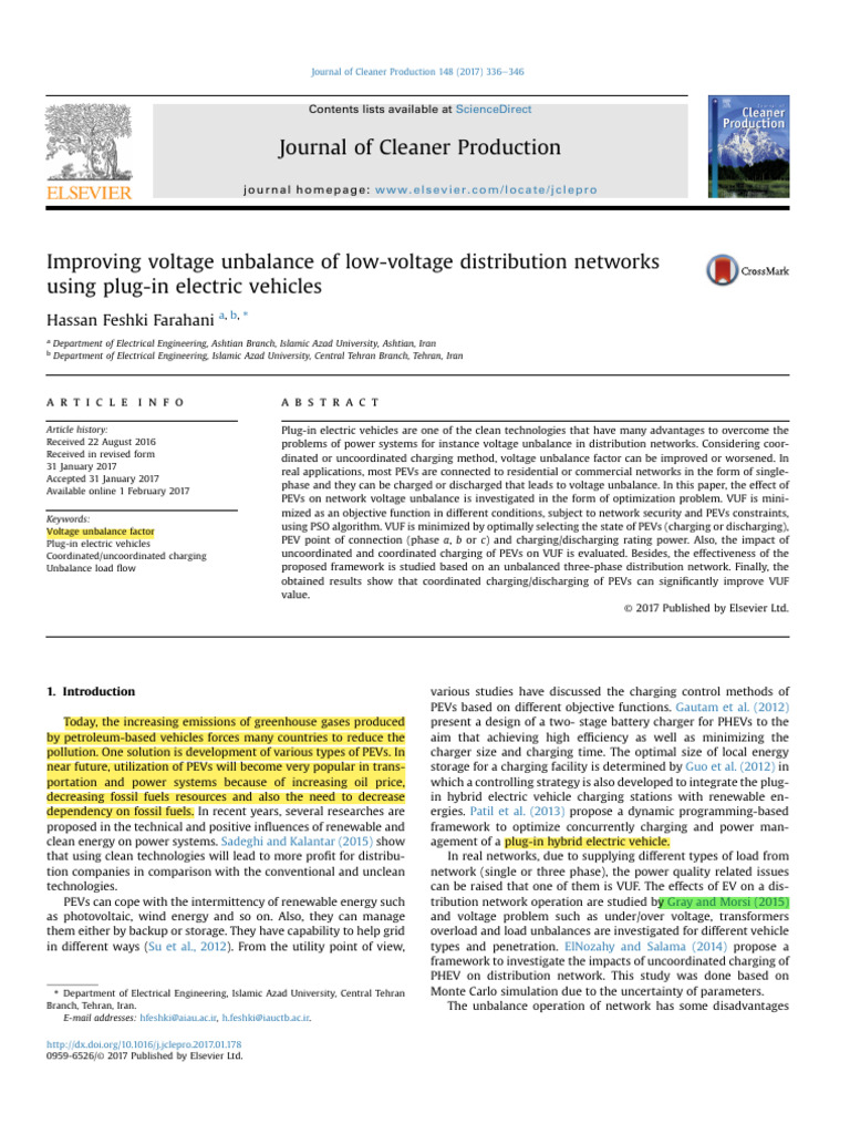 Improving Voltage Unbalance of Low-Voltage Distribution Networks | PDF | Plug In Hybrid | Power ...