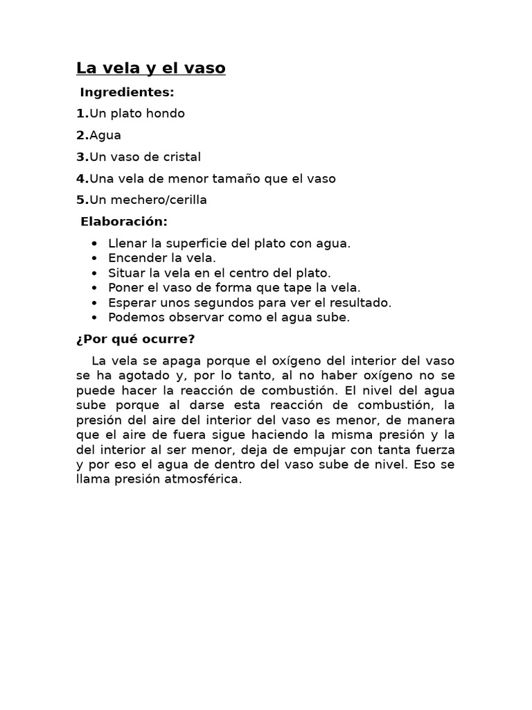 La Vela y El Vaso | PDF