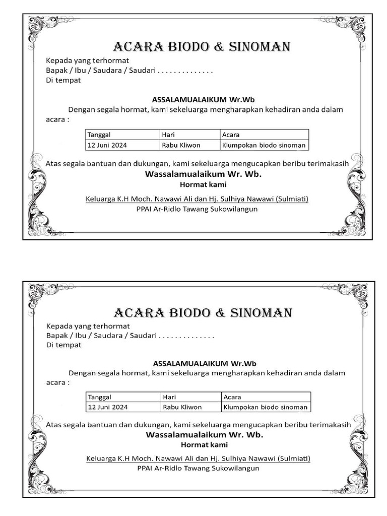 Acara Biodo F4 | PDF