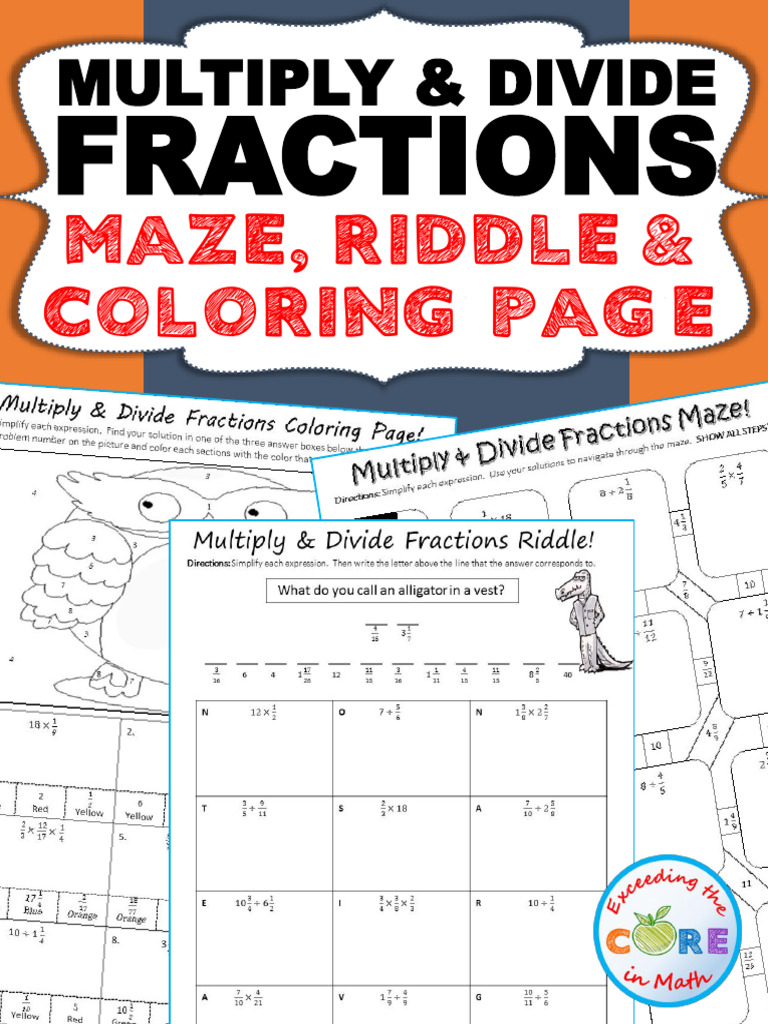 20 - MULTIPLY & DIVIDE FRACTIONS Maze, Riddle, Coloring - Google ...