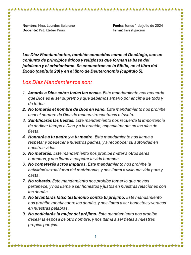 Exposición de La Ley Pentateuco | PDF | Diez Mandamientos | Creencia religiosa y doctrina