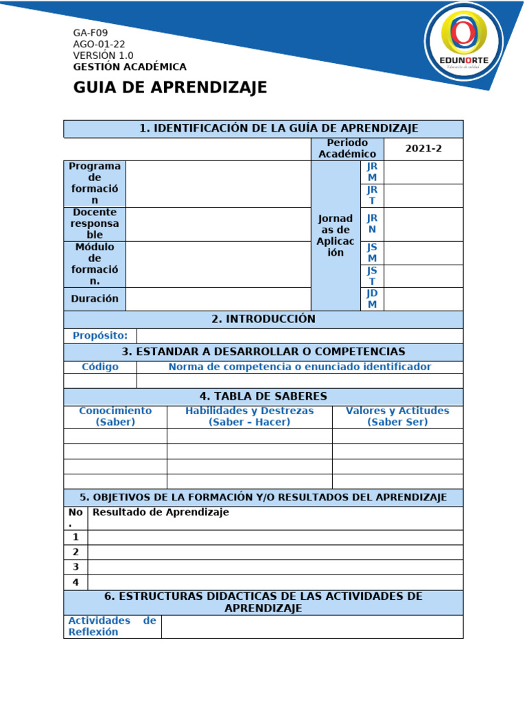 Ga-F09 V1 Guia de Aprendizaje | PDF | Evaluación | Aprendizaje