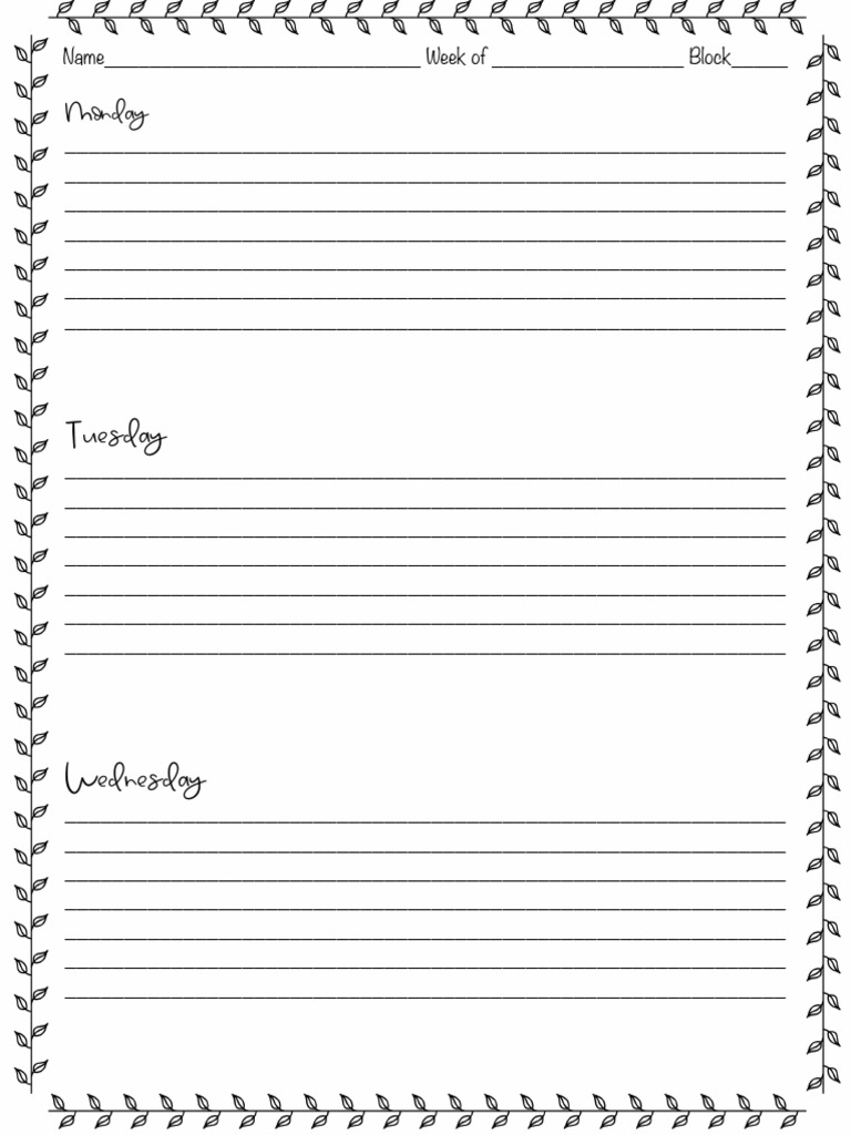 Daily Writting Templete | PDF