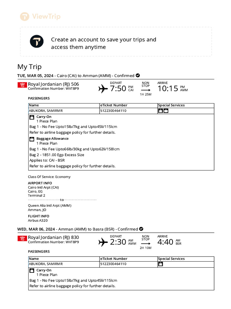 Travelport Viewtrip - My Trip | PDF | Civil Aviation | Aircraft