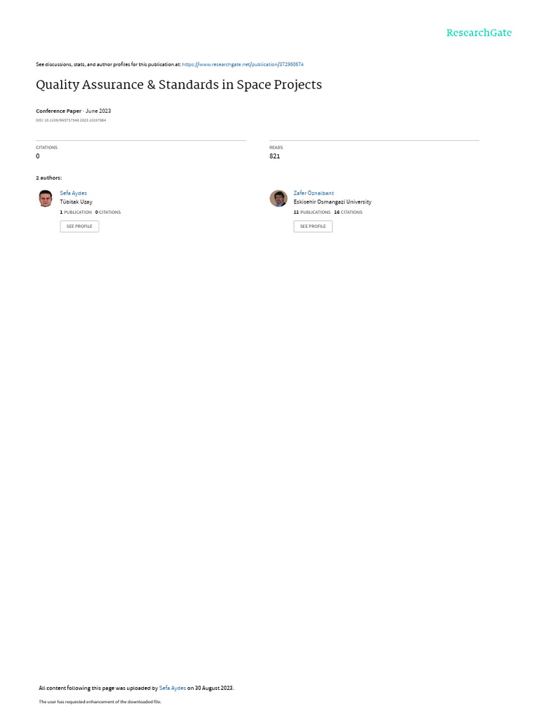 Space Project QA Standards | PDF | Quality Assurance | Verification And Validation