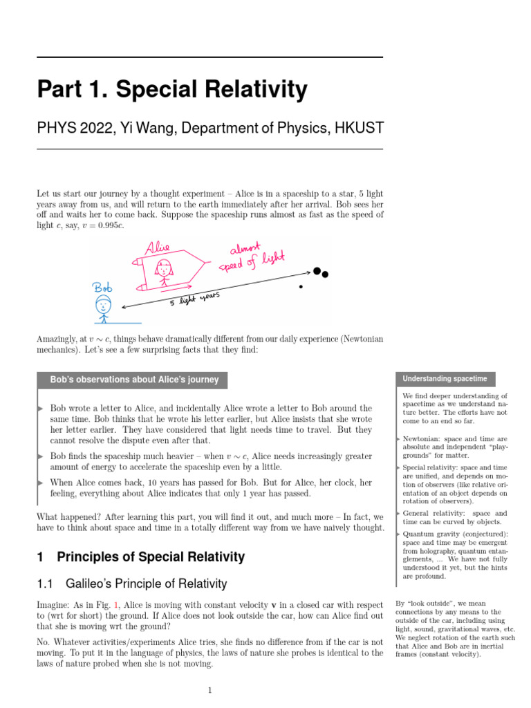 1 Special Relativity | PDF | Luminiferous Aether | Special Relativity