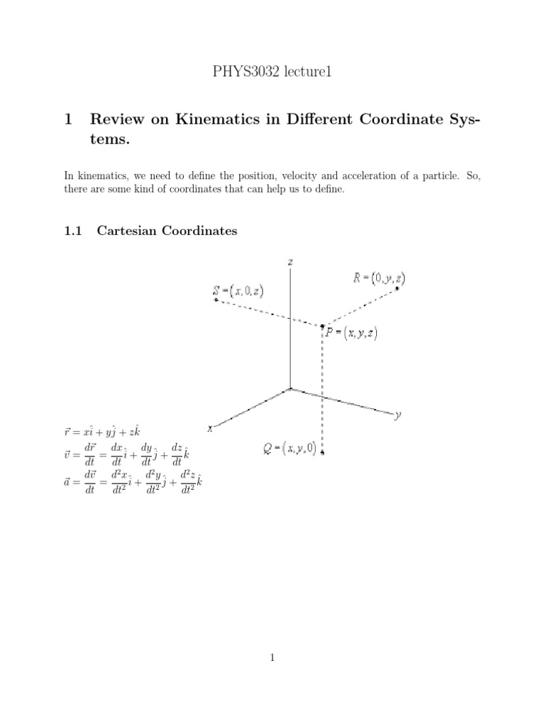 PHYS3032 Lecture1 | PDF | Kinematics | Acceleration