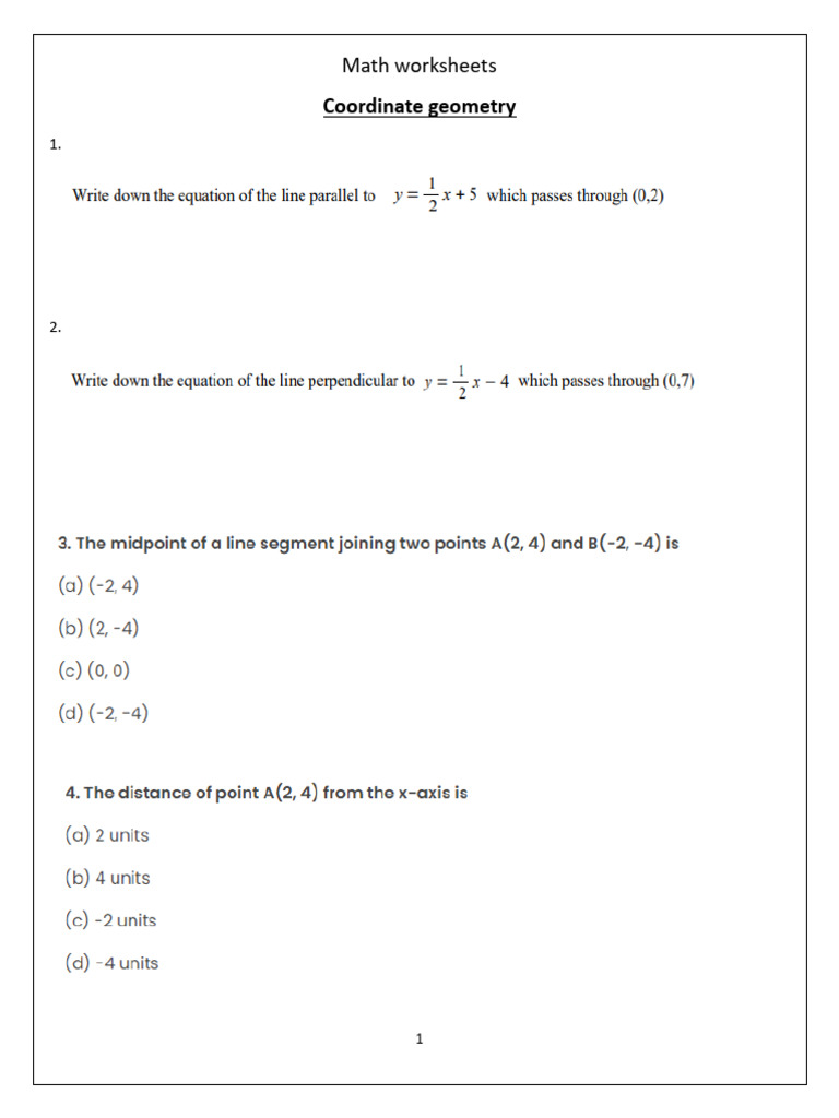 Coordinate Geometry, Trignometry, Similarity Sheets | PDF