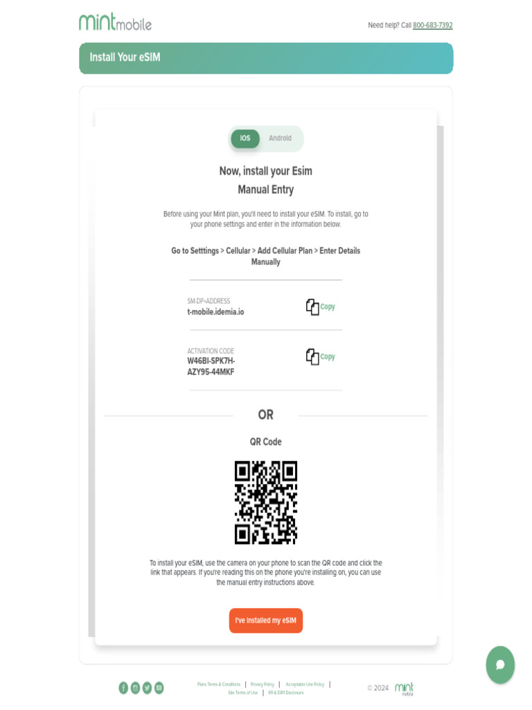 Install Your eSIM | PDF