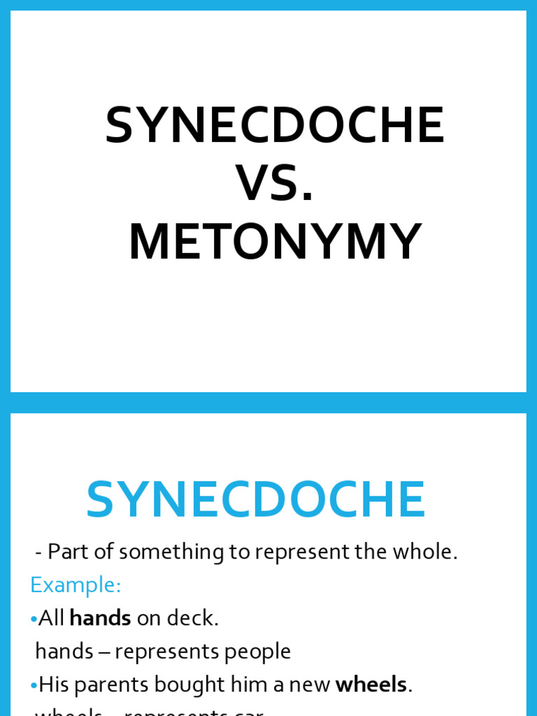 Synechdoche and Metonymy Reviewer | PDF