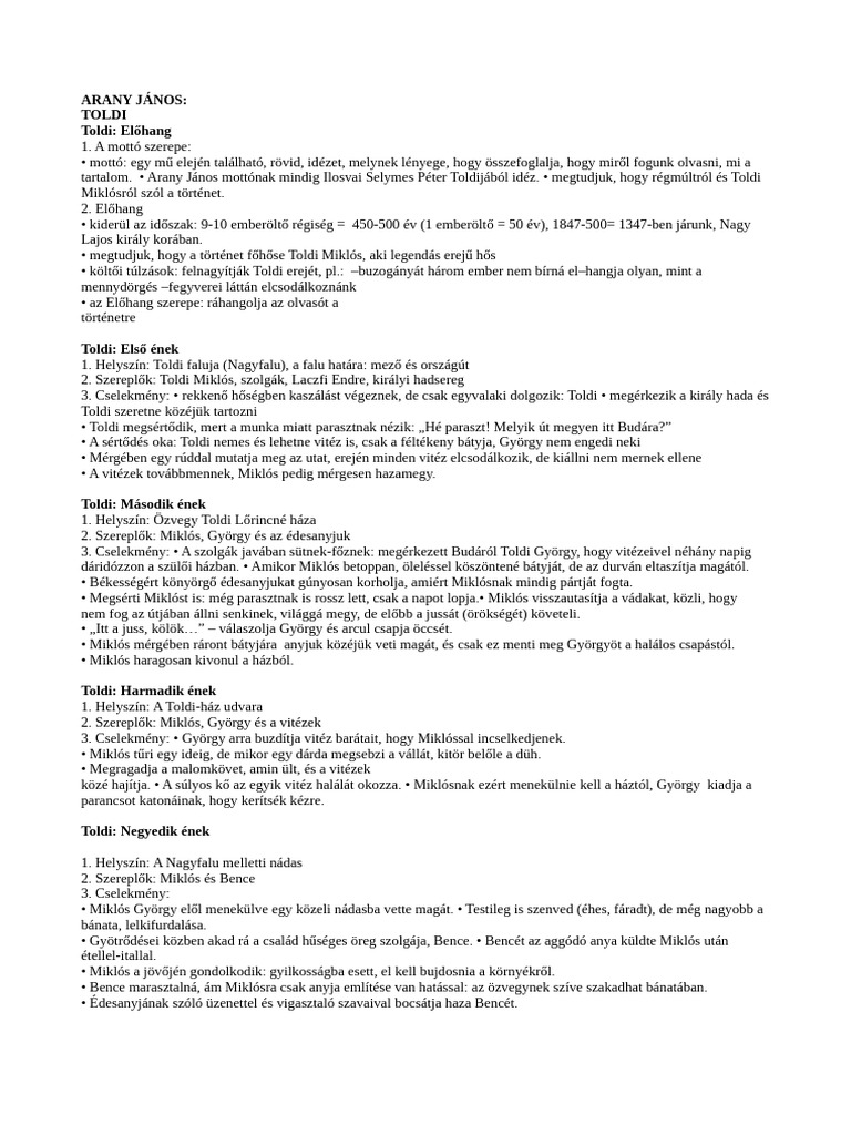 Toldi 4. Ének | PDF