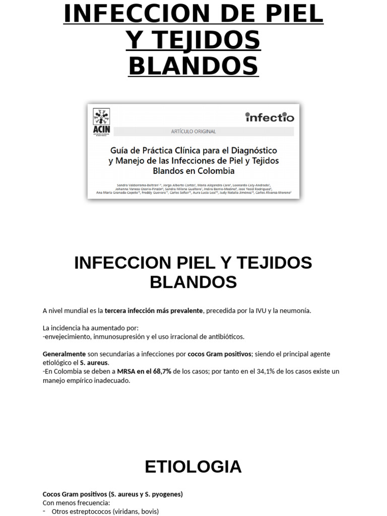 Tejidos Blandos | PDF | Staphylococcus Aureus | Medicina