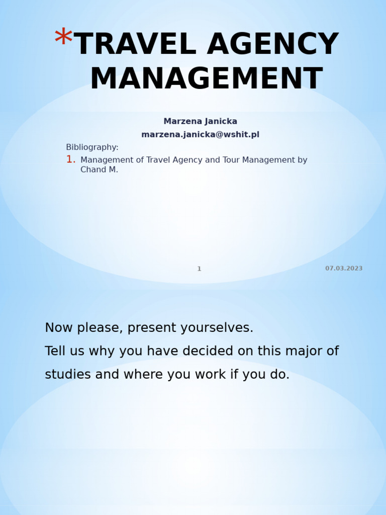 Travel Agency Management Guide | PDF | Travel Agency | Tourism