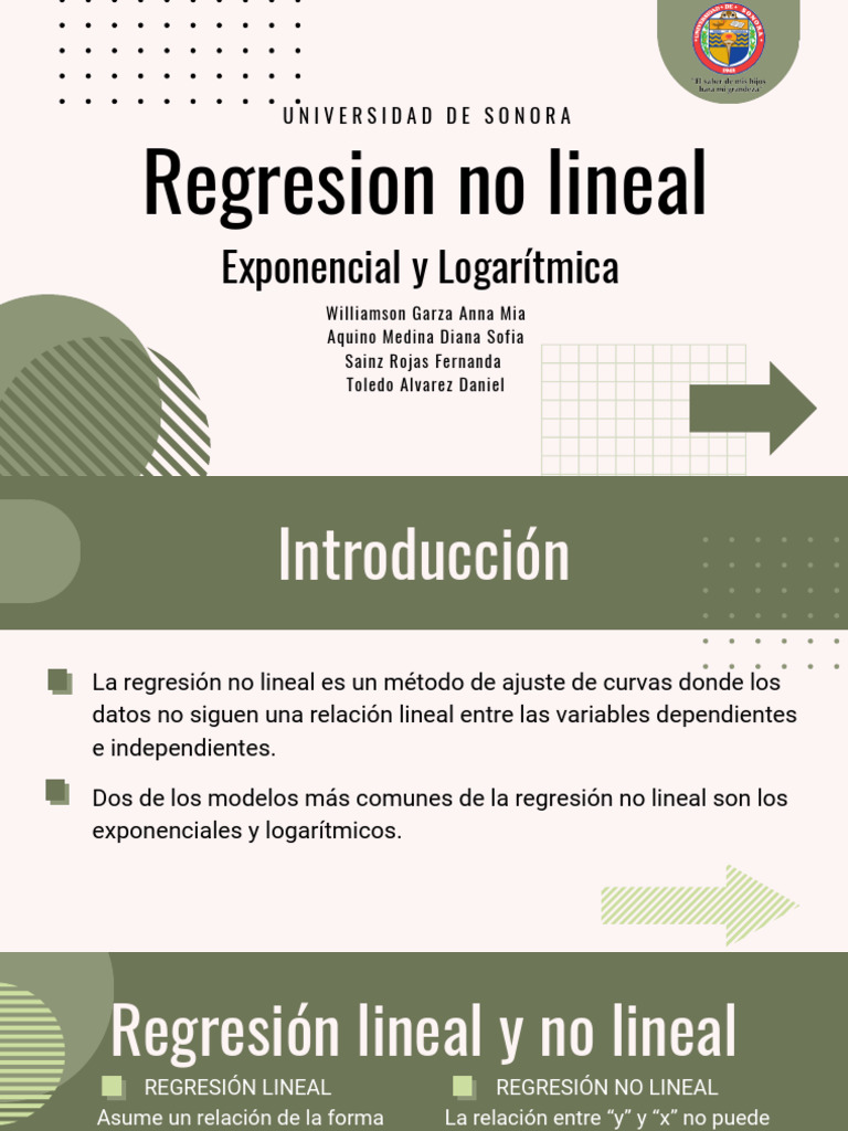 Regresión Exponencial y Logarítmica | PDF | Análisis de regresión ...