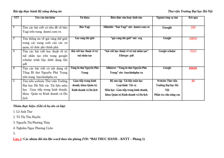 Bai Tap Thuc Hanh KNTT | PDF