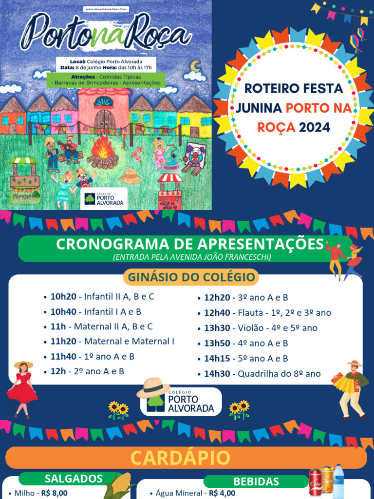 Roteiro Da Festa Junina 2024 | PDF | Alimentos | Culinária ocidental