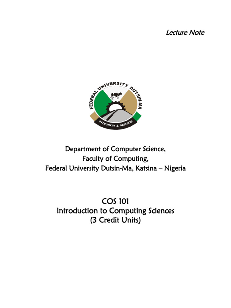 COS 101 - Edited - 1029100001 | PDF | Graphical User Interfaces | Microprocessor