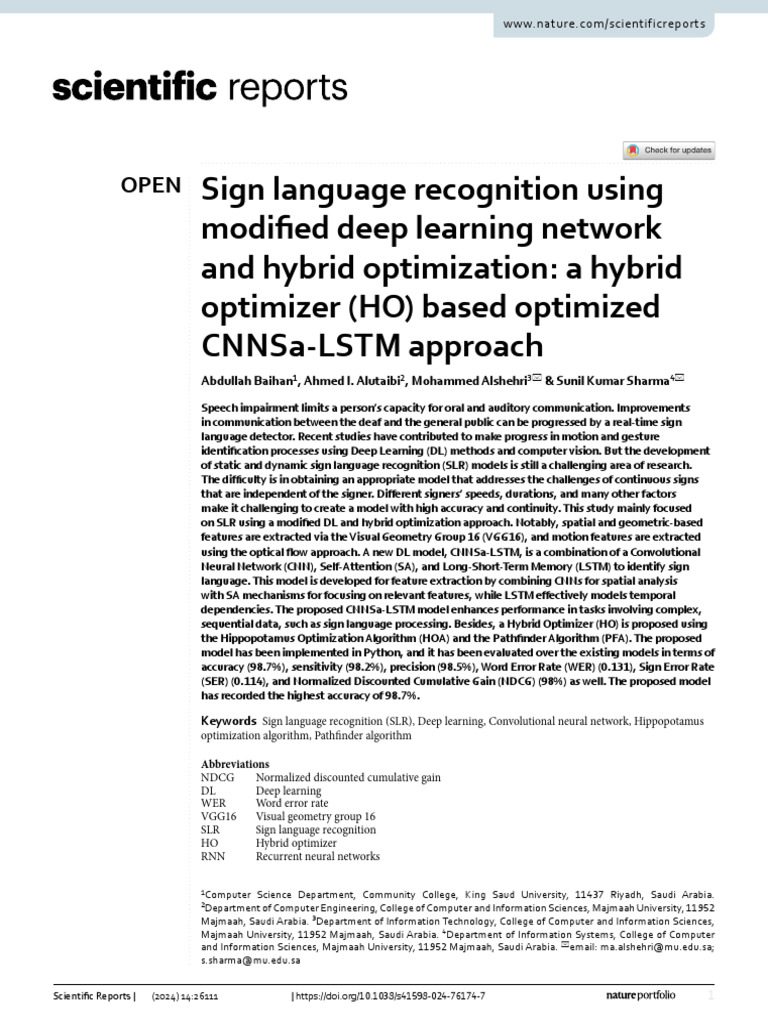 Sign Language Recognition Using | PDF | Image Segmentation | Deep Learning