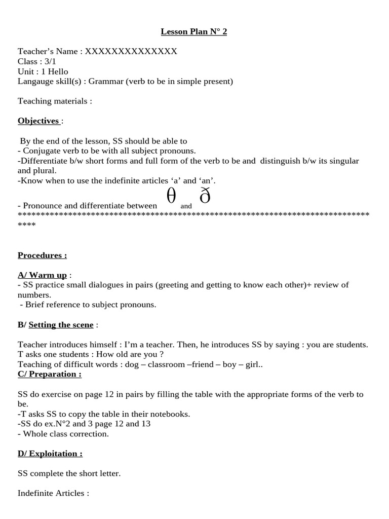 Lesson Plans Focus L1 Grammar | PDF