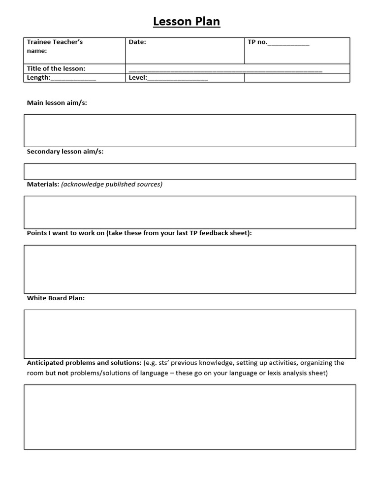 Lesson Plan Template | PDF | Career & Growth | Computers