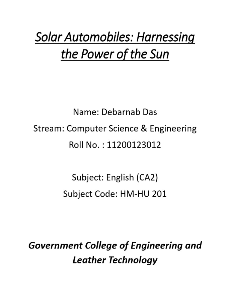 DebarnabDas CSE 12 | PDF | Solar Power | Photovoltaics