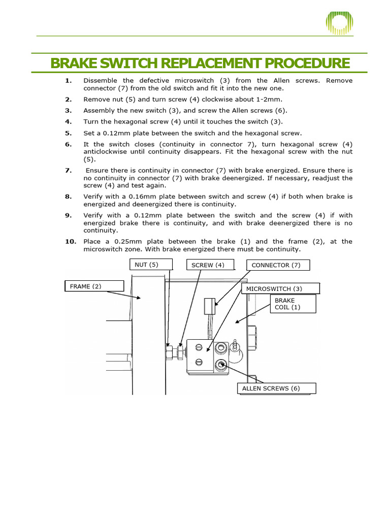 Brake Switch Replacement Procedure | PDF | Teaching Methods & Materials ...