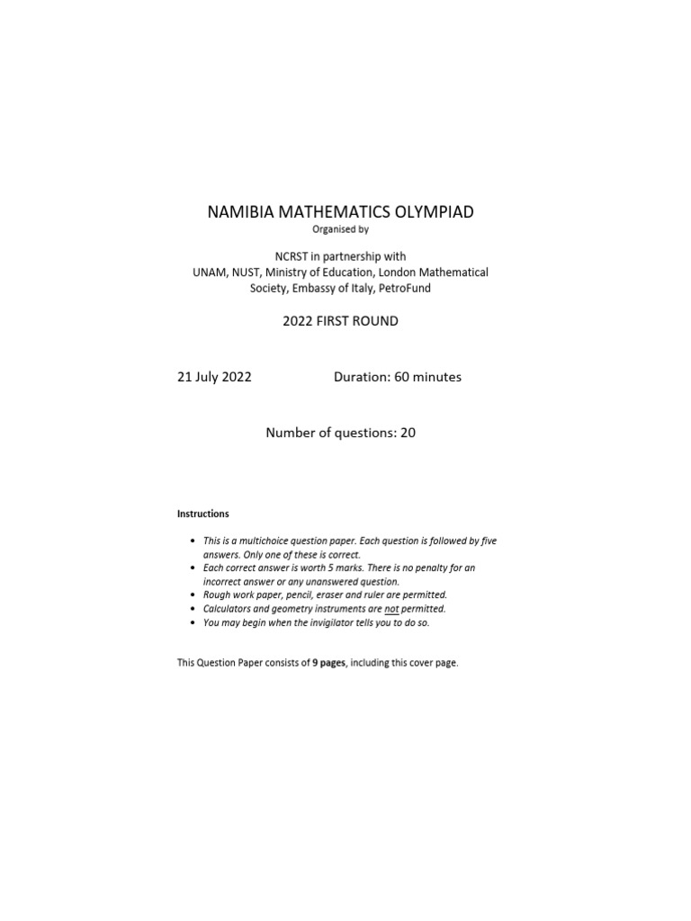 NMO Round1 2022 | PDF | Triangle | Prime Number