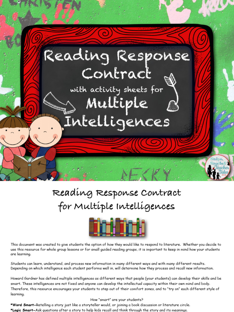 Reading Response Contract For Multiple Intelligences | PDF | Reading ...
