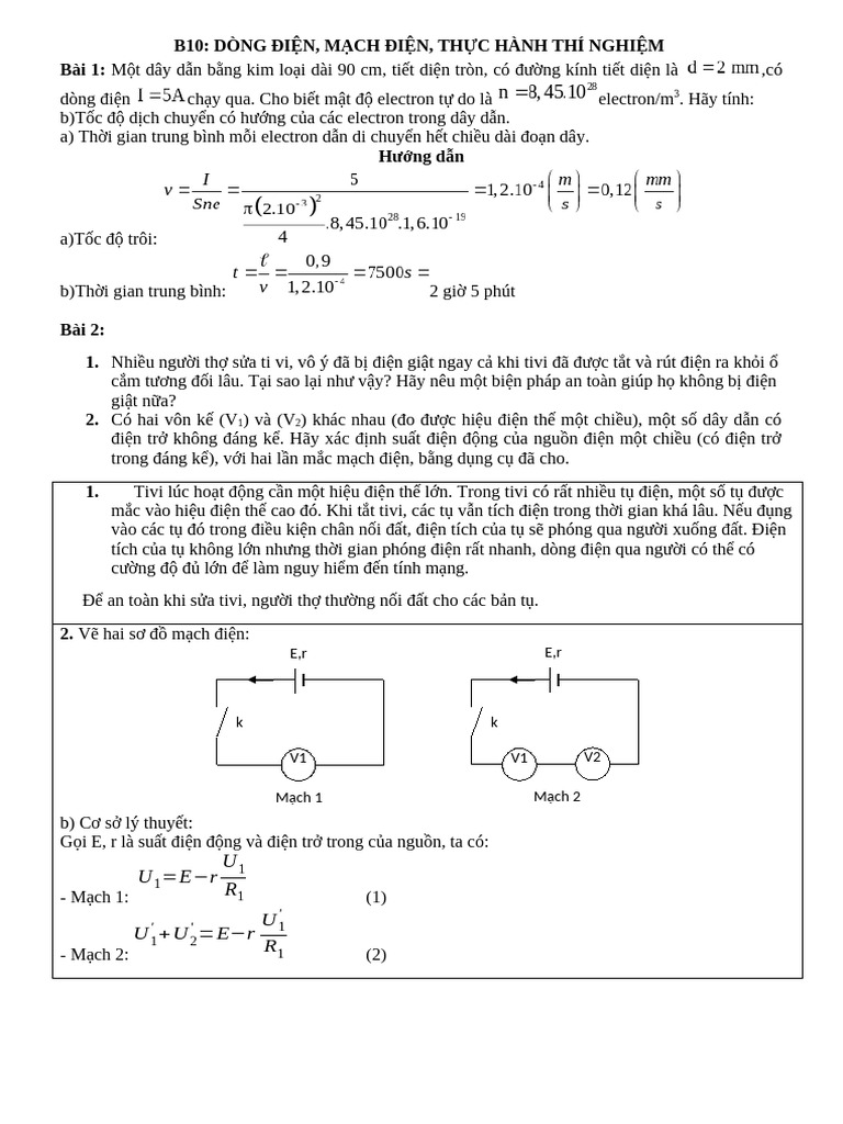 B11 Mach Dien Khong Doi Bo Sung GV | PDF