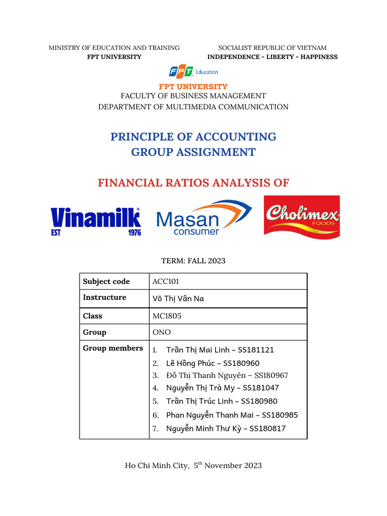 GROUP ONO ACC101 Group Assignment FALL23 1 | PDF | Revenue | Equity (Finance)