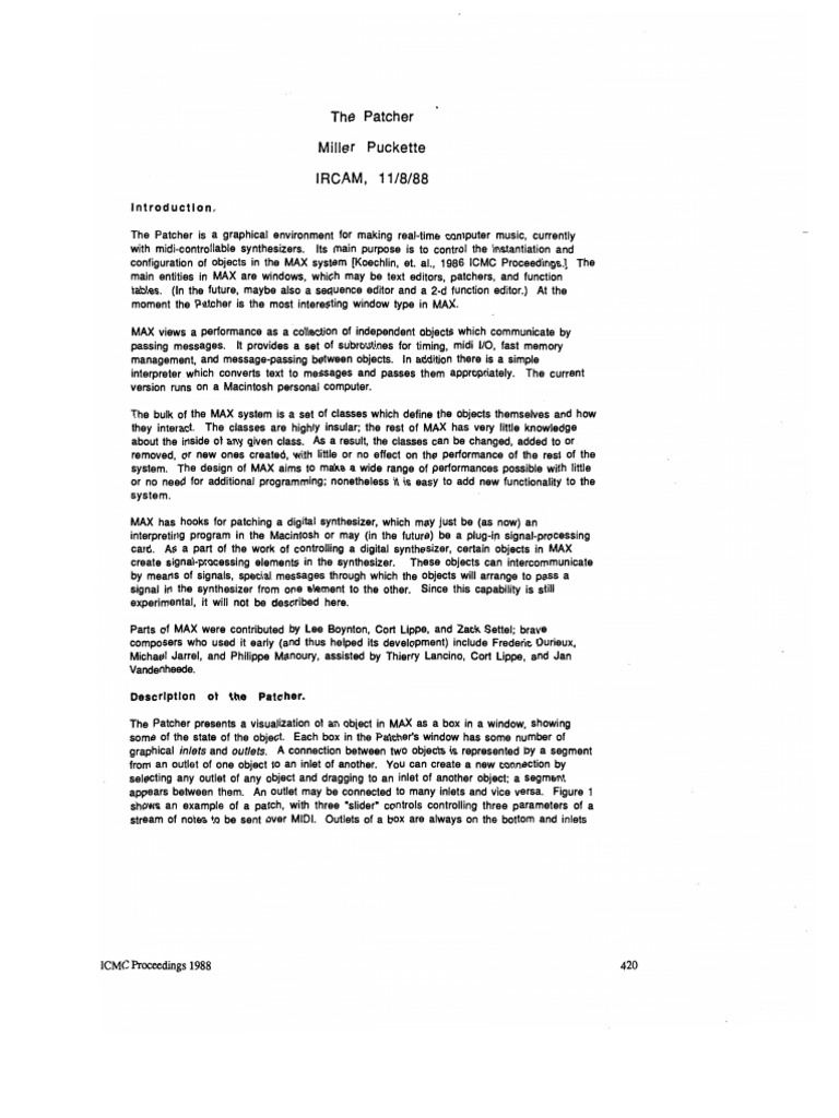 1988.puckette - The Patcher | PDF
