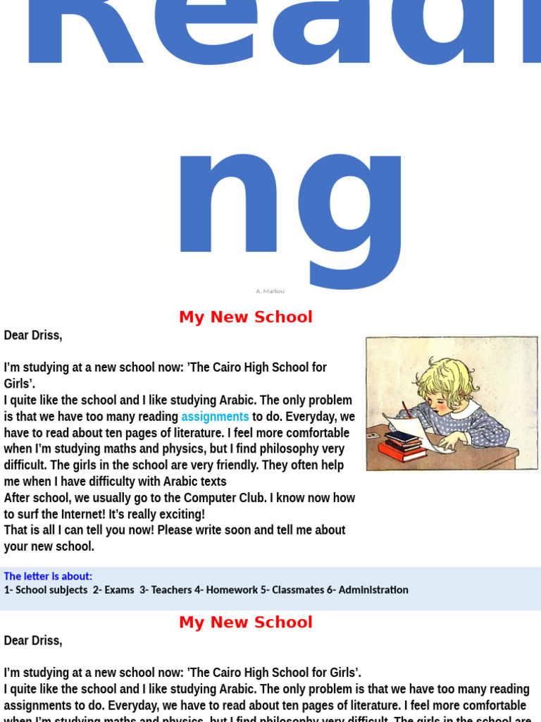 Reading Writing Unit 2 Letter About School | PDF
