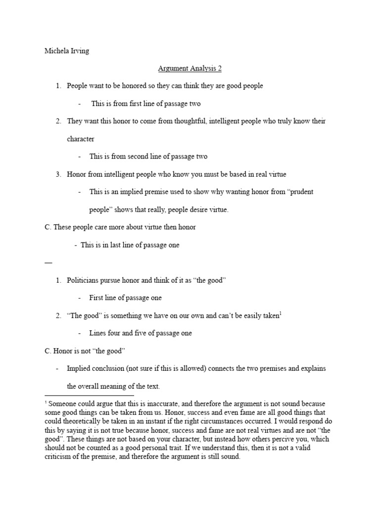 Argument Analysis 2 | PDF