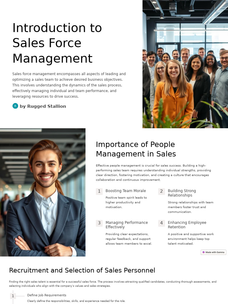 Introduction To Sales Force Management | PDF | Customer Relationship ...