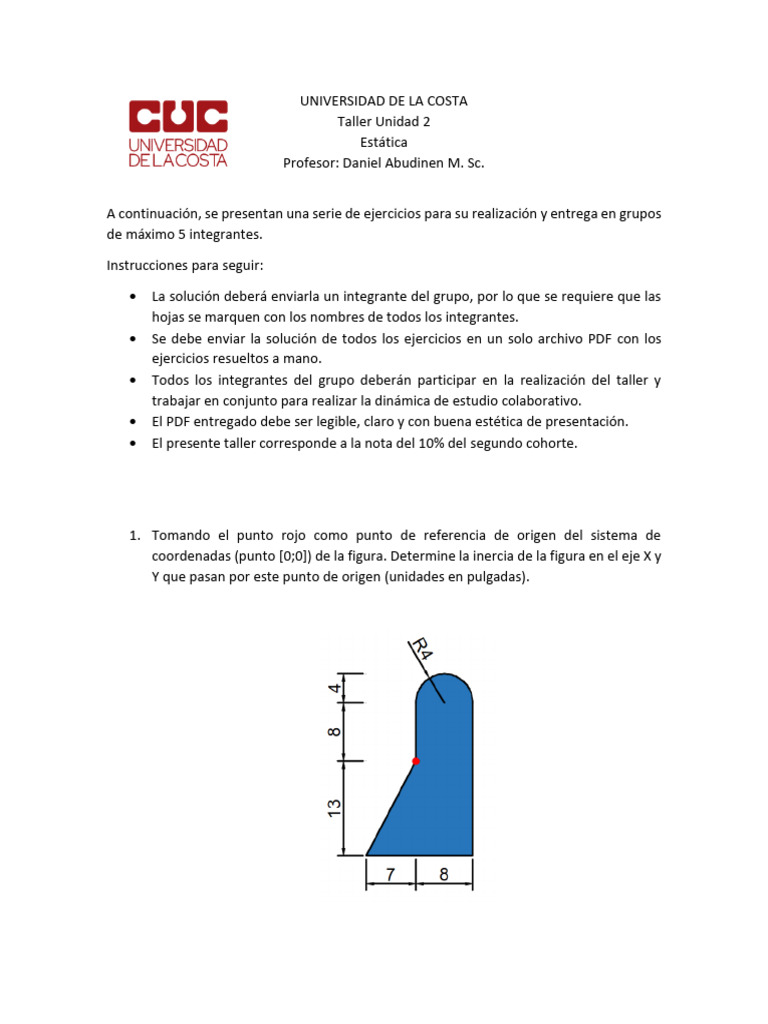 Taller 2 - Estatica 2024-2 | PDF