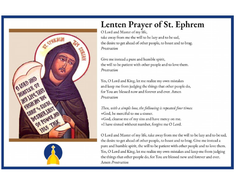 Lenten Prayer of St. Ephrem | PDF