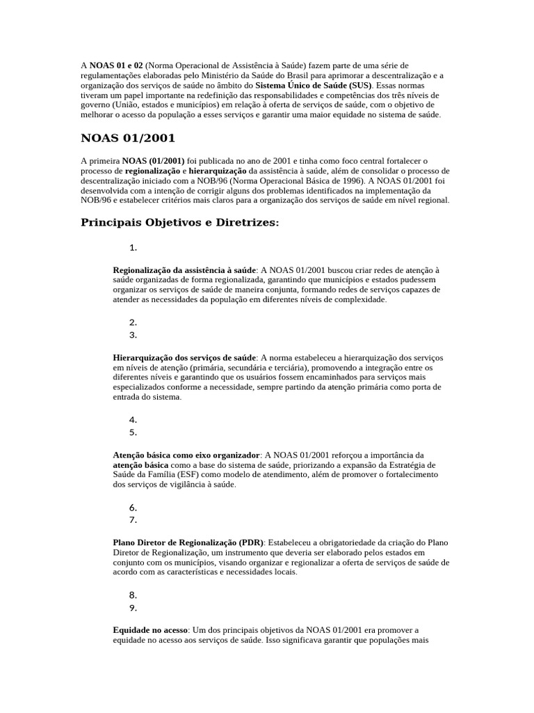 NOAS 01 e 02 | PDF