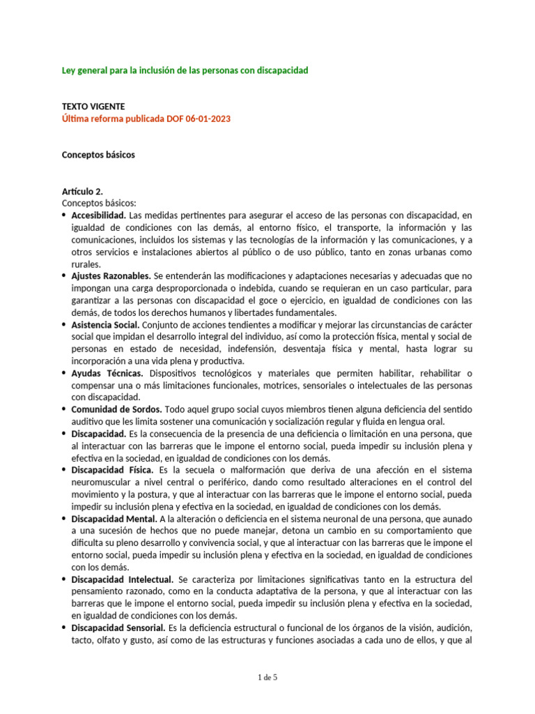 Inclusión y Derechos de Personas con Discapacidad | PDF | Invalidez ...