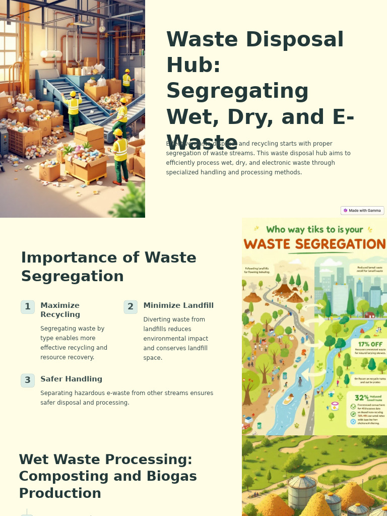 Waste Disposal Hub Segregating Wet Dry and E Waste | PDF