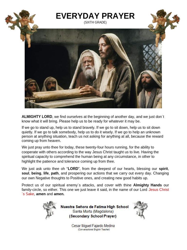 (Secondary Sixth Grade) Everyday Prayer (Cesar Fajardo) - 2024 | PDF