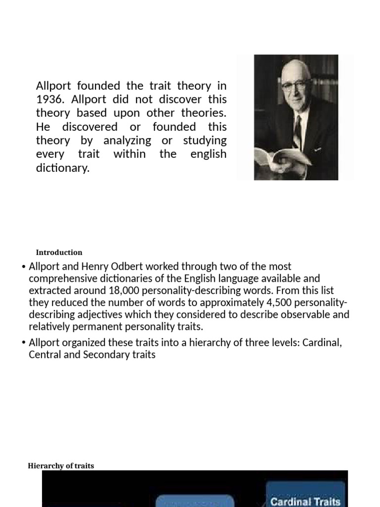 Allport's Theory of Personality | PDF | Personality Psychology | Social ...