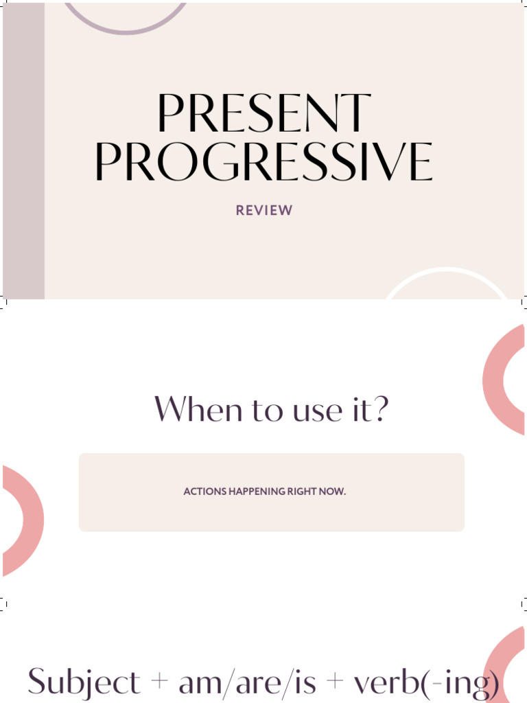 Present Progressive | PDF