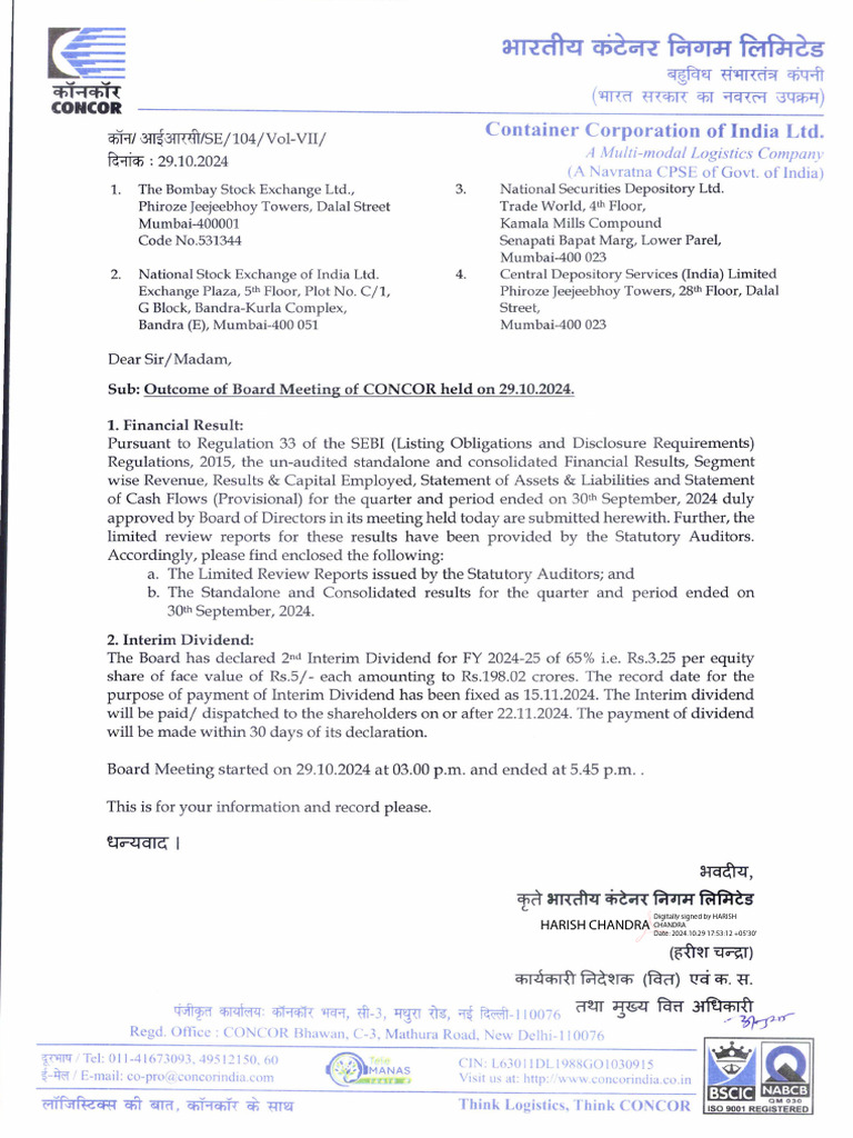 Concor Se 29102024S 29102024180305 | PDF