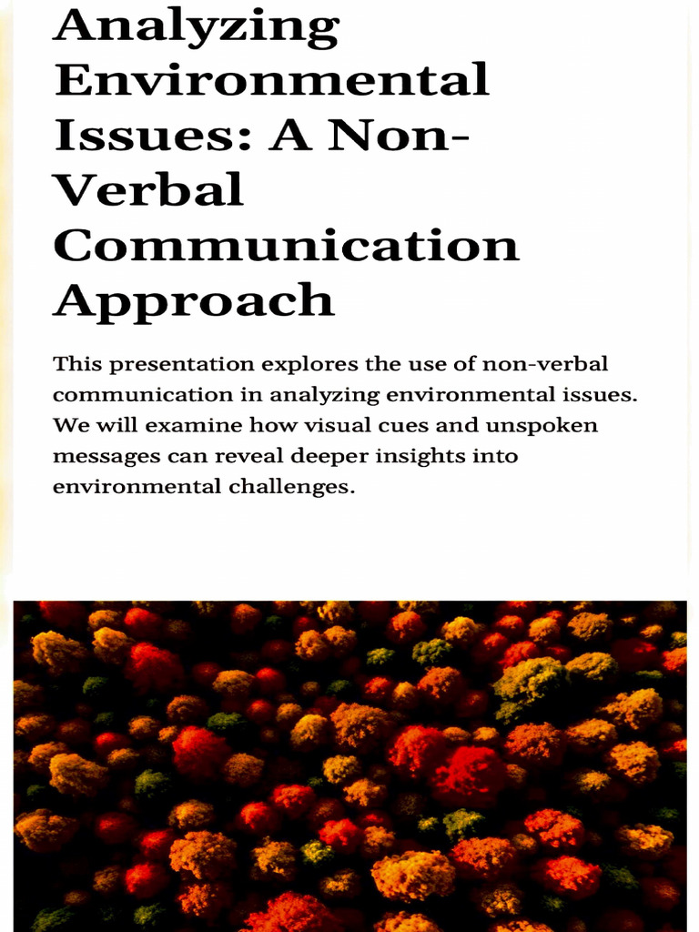 Non-Verbal Insights into Environmental Issues | PDF | Nonverbal ...
