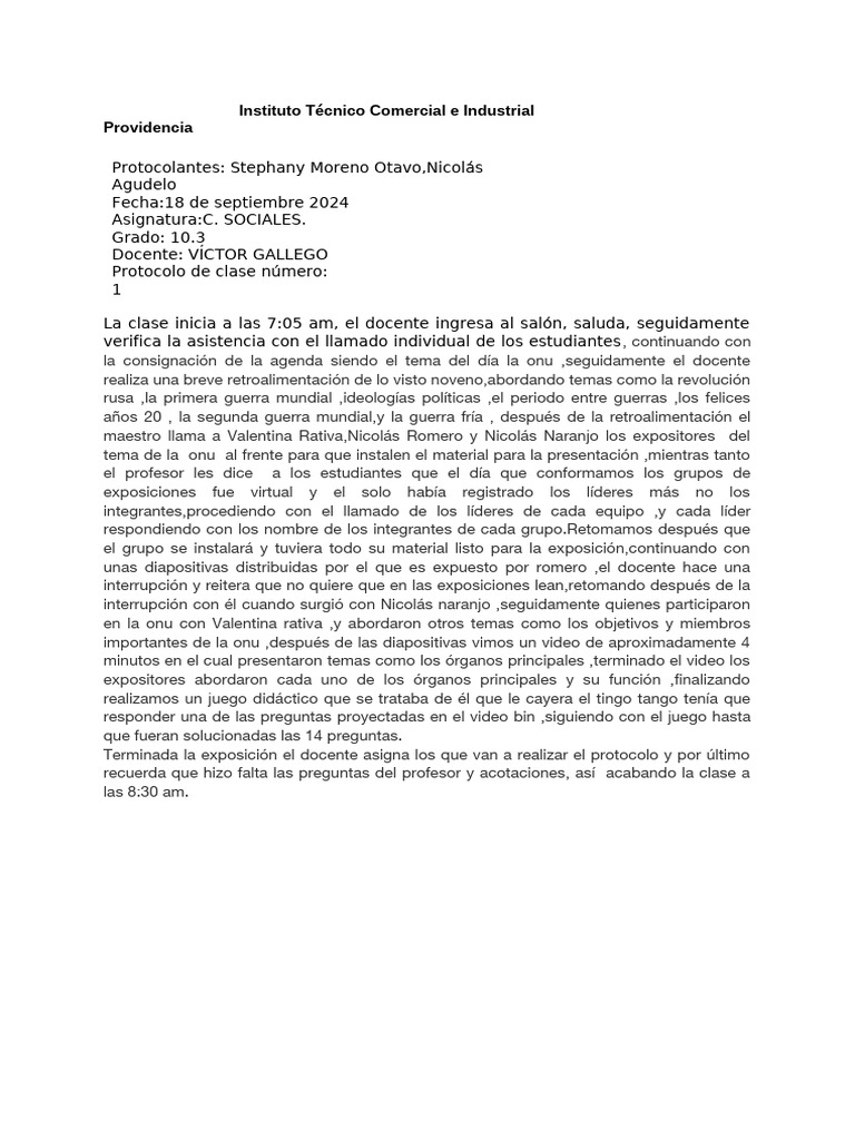 Protocolo de Clase | PDF